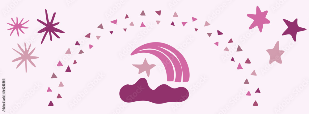 Simple starry sky motif vector set. Collection of nighttime icons for ...