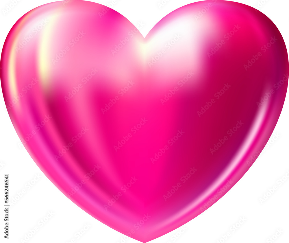 Pink realistic heart vector icon. Romantic symbol of Love isolated on ...