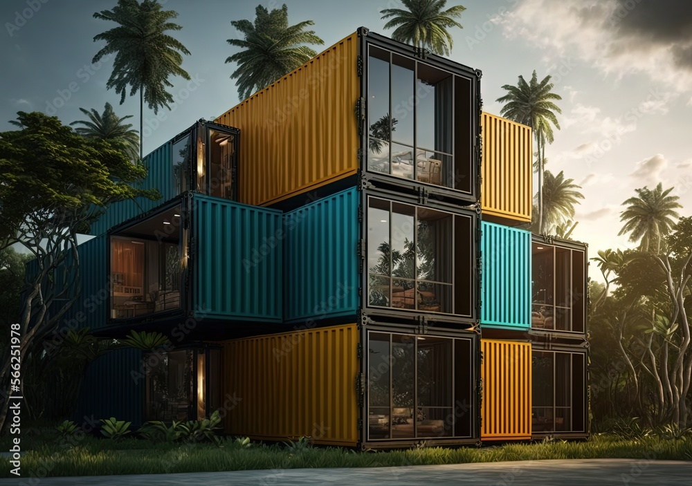 eco friendly hotel building made from used shipping container box ...