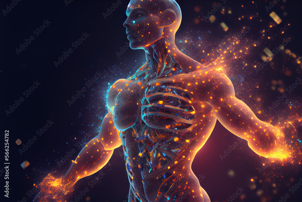 Human Body and DNA Structure - Generative AI illustration Stock ...