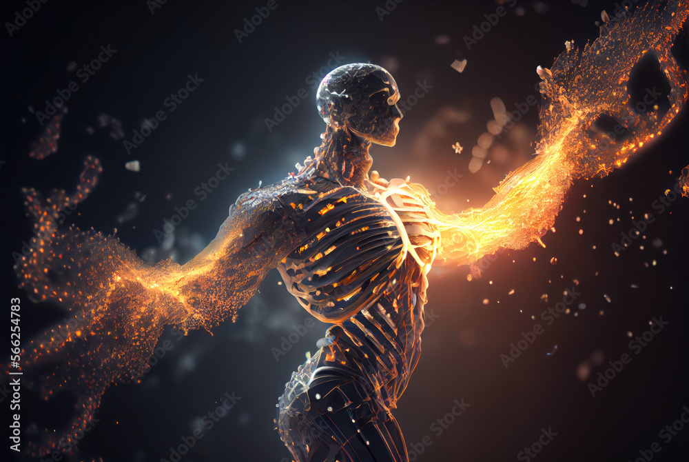 Human Body and DNA Structure - Generative AI illustration Stock ...