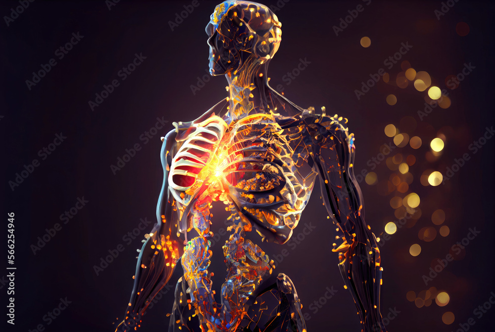 Human Body and DNA Structure - Generative AI illustration Stock ...