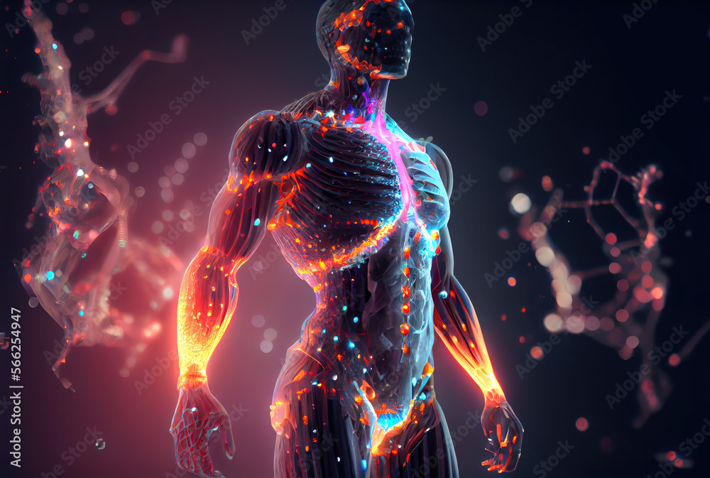 Human Body and DNA Structure - Generative AI illustration Stock ...
