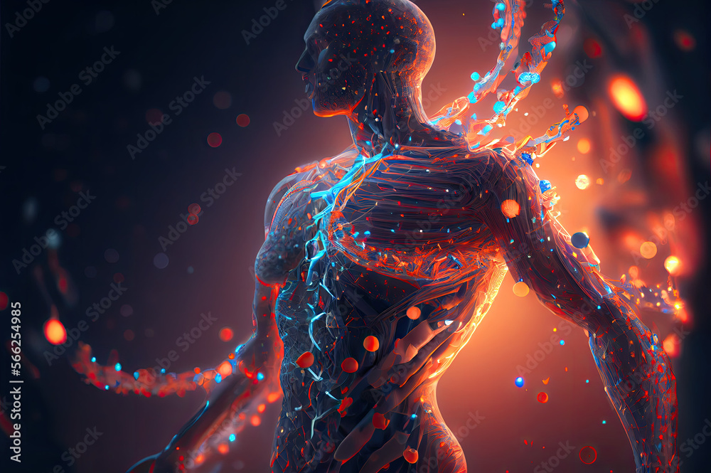 Human Body and DNA Structure - Generative AI illustration Stock ...