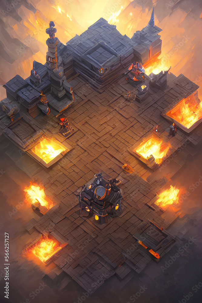 Fantasy Isometric Map (Mobile Games Style)- Background for Level Design ...