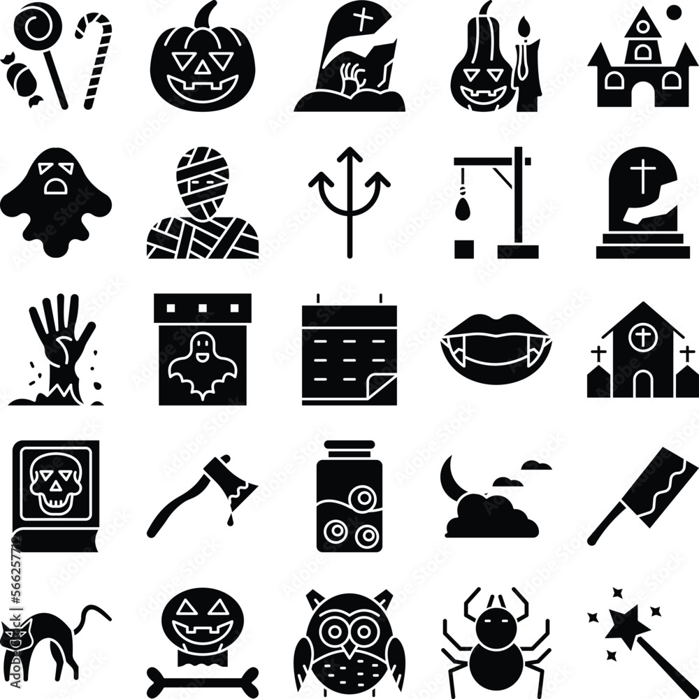 Halloween icons set, Halloween vector icons, Halloween set, Halloween ...
