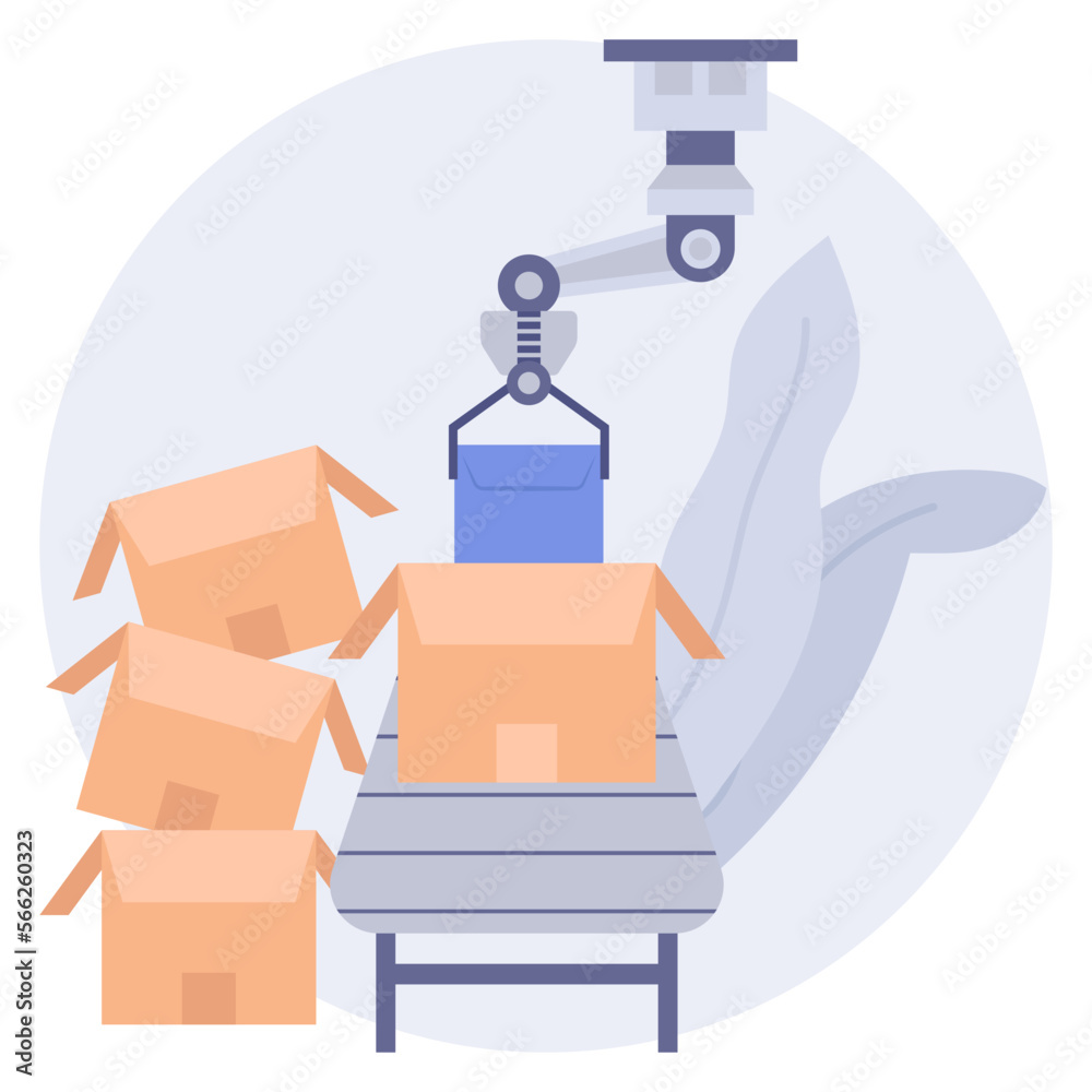 Robotic depalletizing vector icon design, Warehouse automation symbol ...