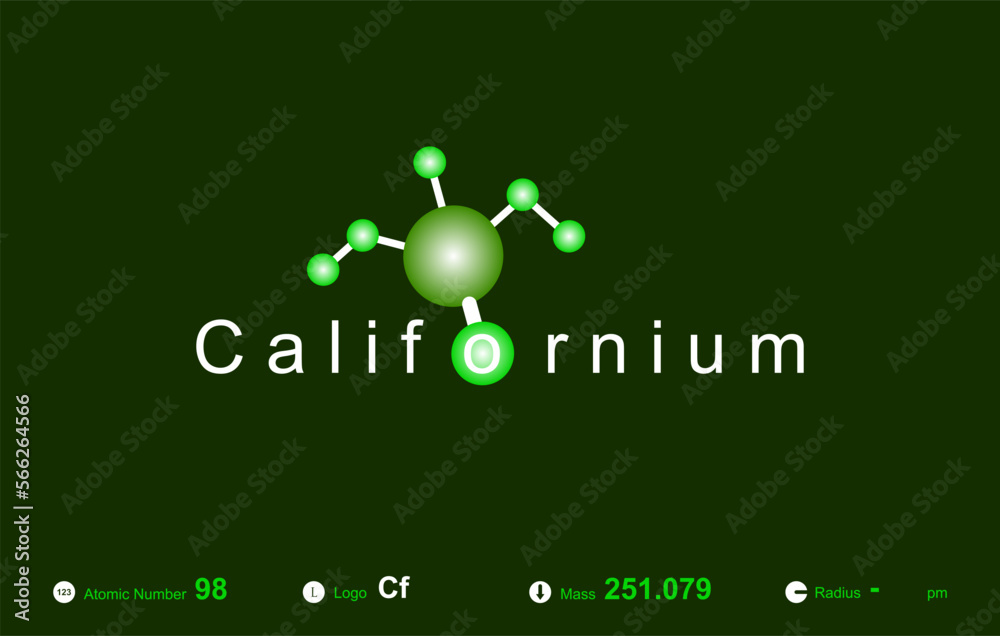 Modern logo design for the word "Californium" which belongs to atoms in ...