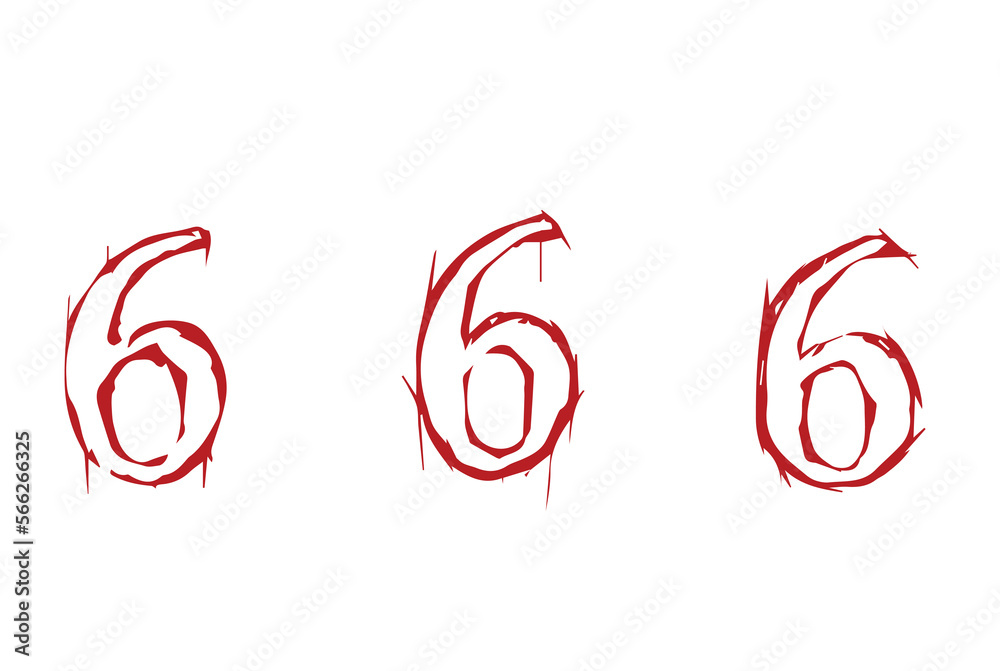 Occult number 666. Symbol of demonology and summoning evil demons with ...