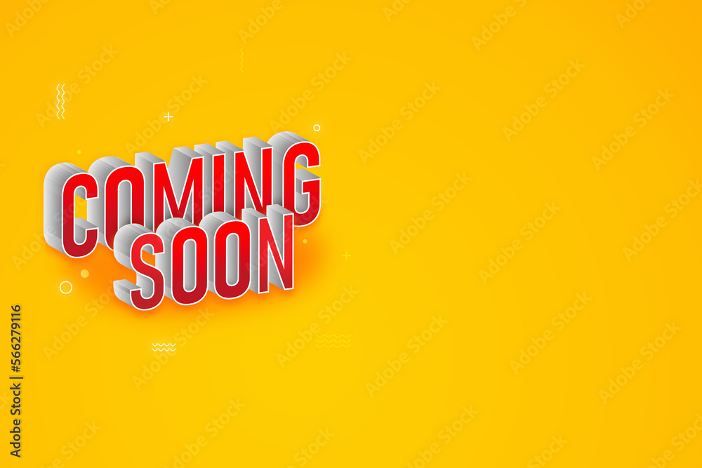 3d text effect design Modern coming soon banner template Stock ...