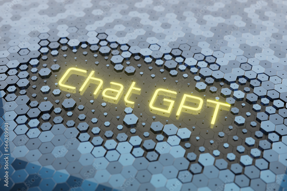 inscription chat gpt is yellow on a background of hexagons. ChatGPT ...