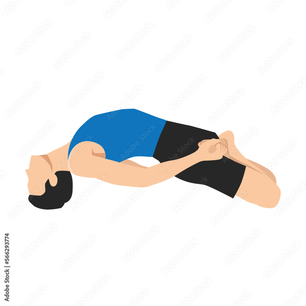 Man doing Lotus Fish Pose Variation. Beautiful girl practice Matsyasana ...