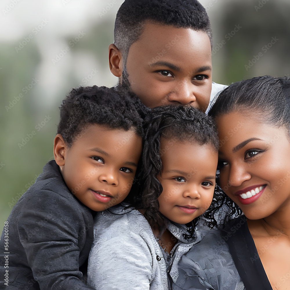 Beautiful Black Family Portrait with Kids: A Cherished Memory Captured ...