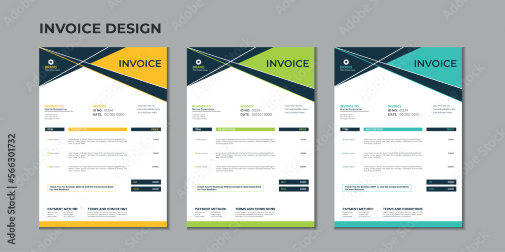 Minimal corporate Business multiple color variation a4 size vector ...