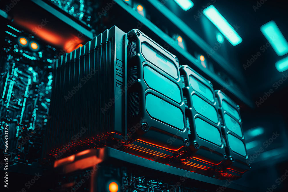 A stack of HDDs in a data center, highlighting the vast storage ...