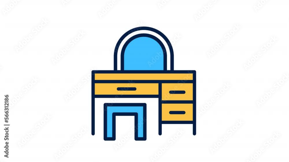 Vidéo Stock Animated vanity color icon. Dressing table for women ...