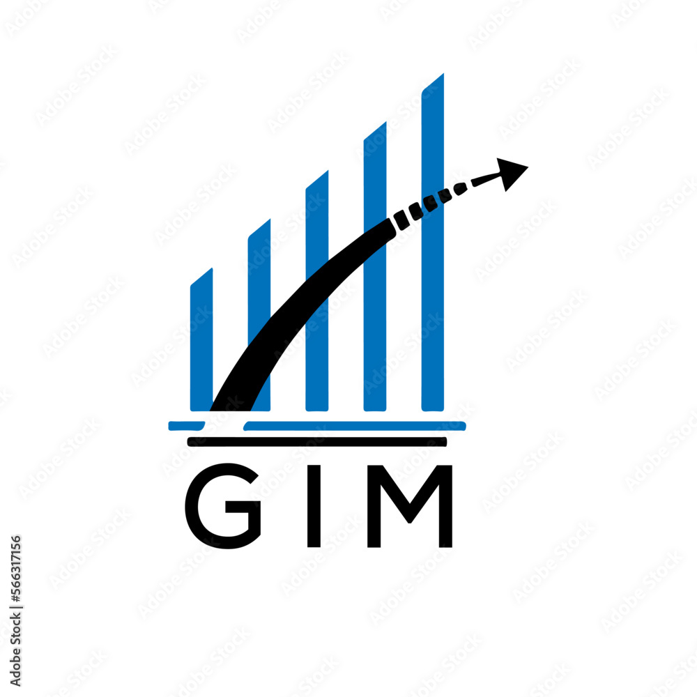 GIM letter logo. GIM blue image on white background. GIM vector logo ...