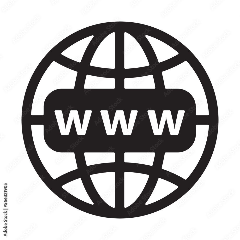 www world wide web symbol with globe icon Stock Vector | Adobe Stock