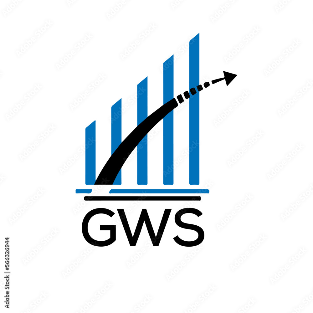 GWS letter logo. GWS blue image on white background. GWS vector logo ...