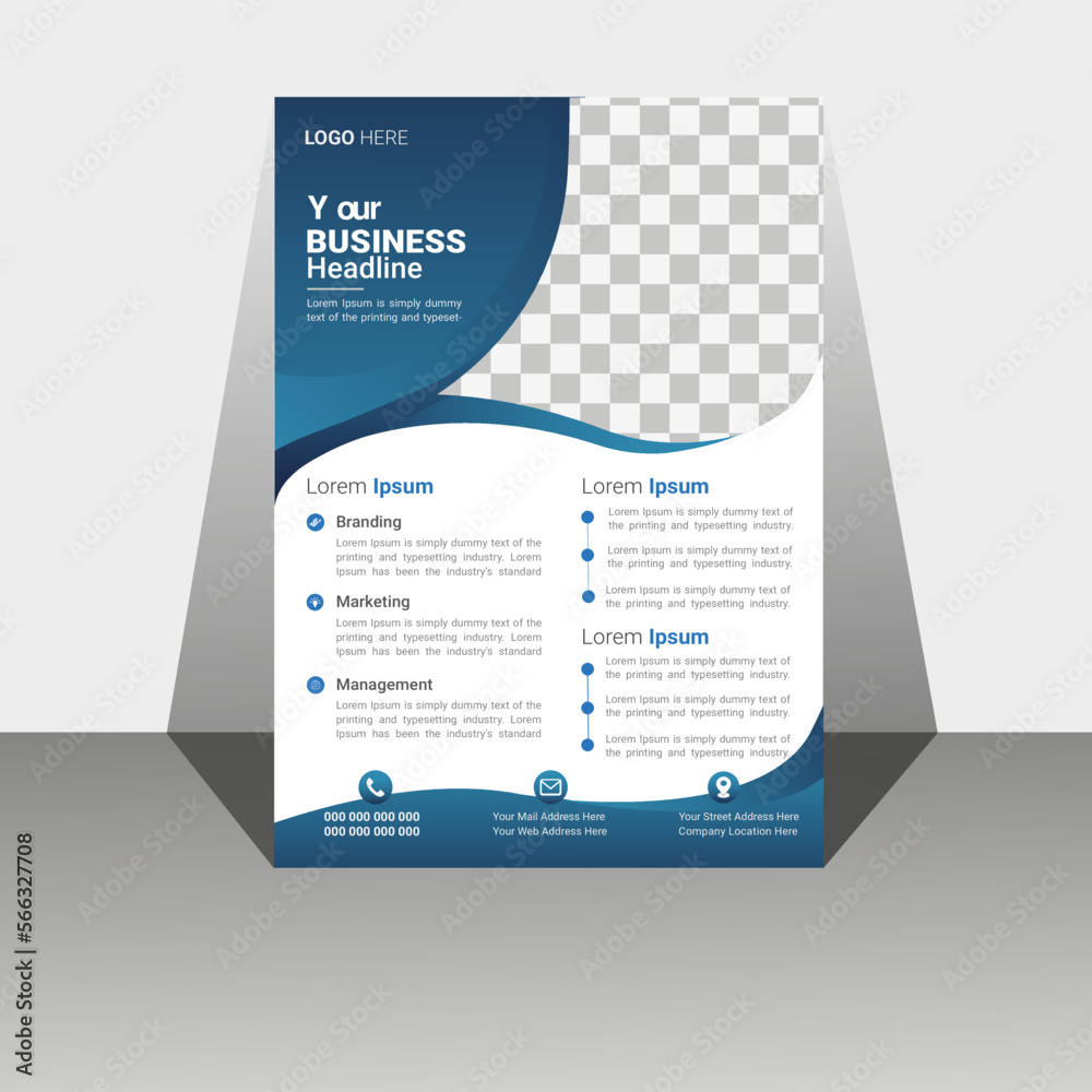 Corporate business flyer template design set with blue, orange, red and ...