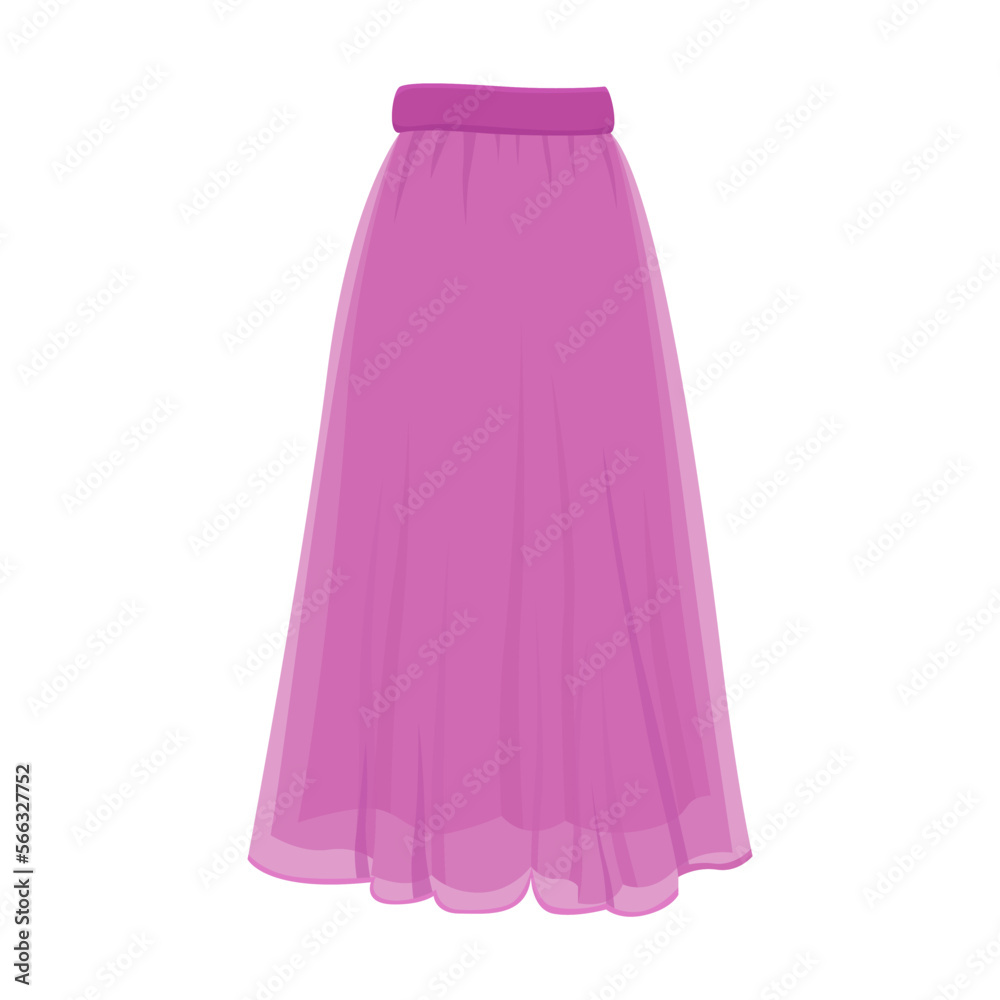 Pink skirt for women vector illustration. Cartoon drawing of woman ...