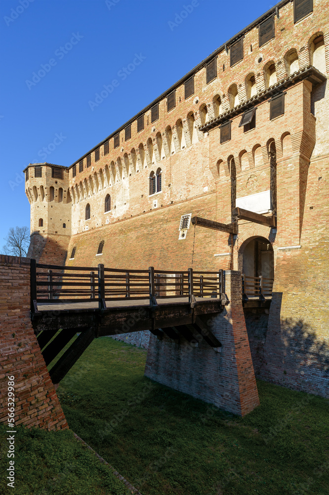 Poster The castle of Gradara seen from facade with copy space in the ...