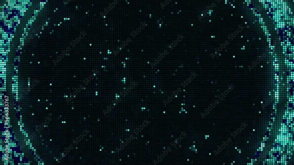 Circular motion graphics shapes with glowing lights. Seamless 4K ...