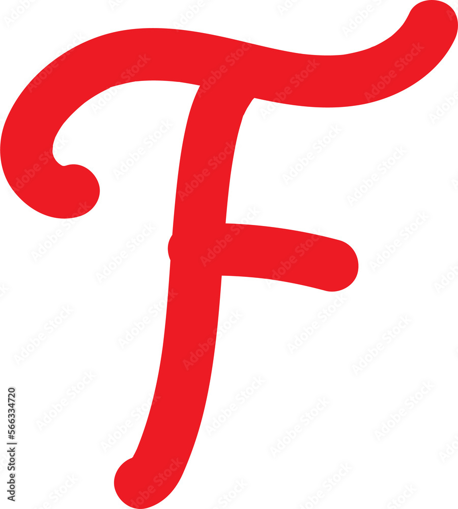 Alphabet Letter F Cursive Writing Stock Illustration | Adobe Stock