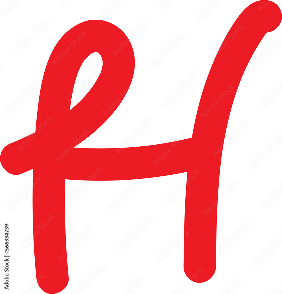 Alphabet Letter H Cursive Writing Stock Illustration | Adobe Stock