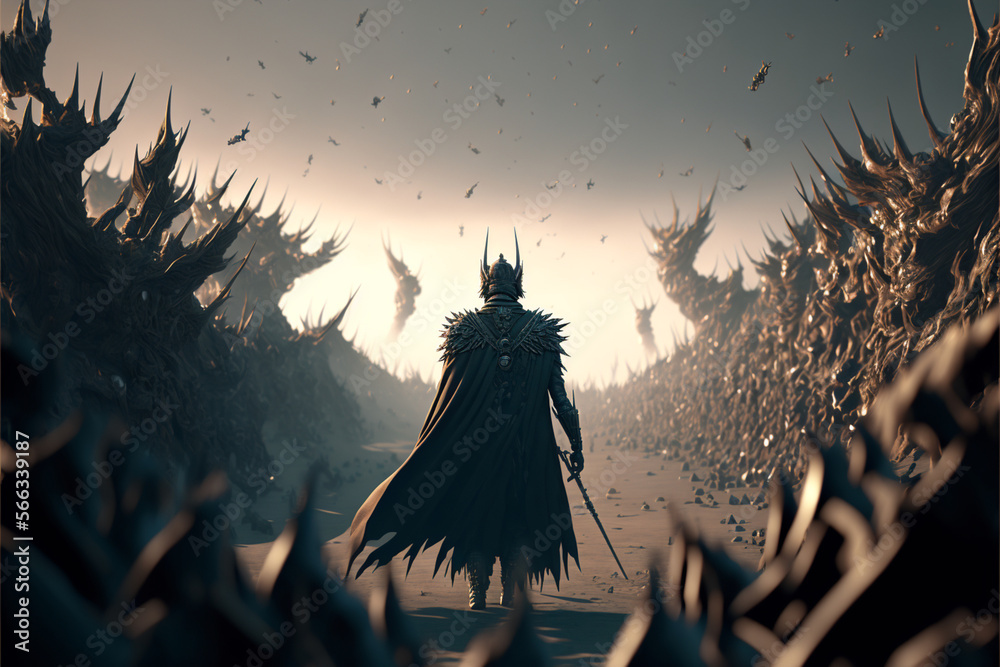 He stood over a sea of arrows slain enemies and fall generative AI ...