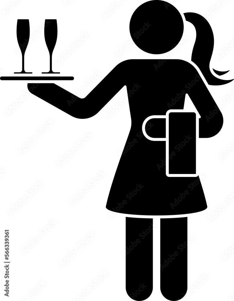 Stick Figure Waitress