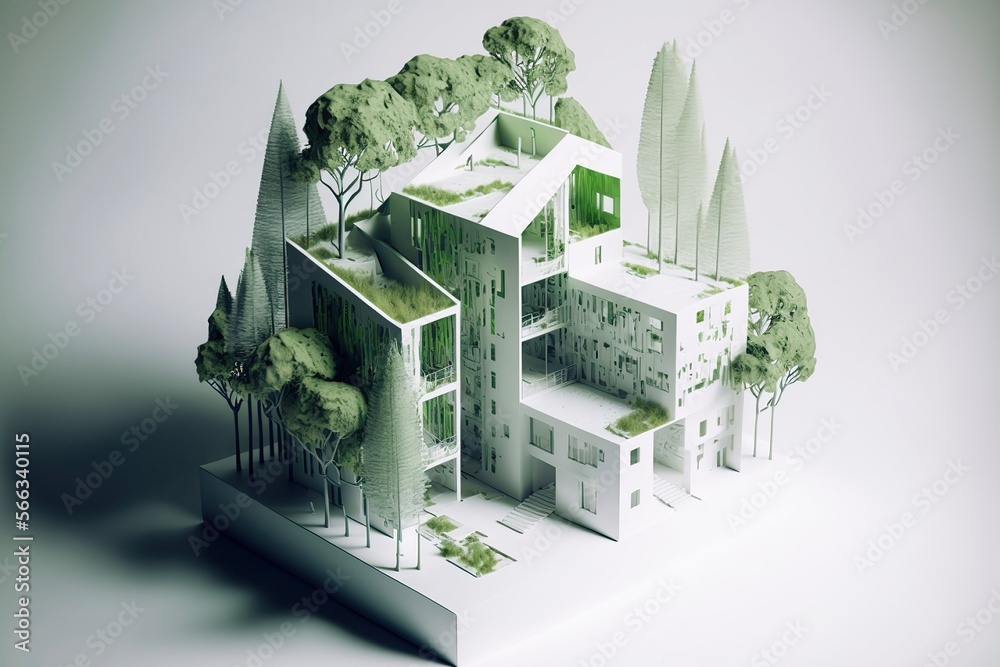 Plan d'architecture écologique et durable Stock Illustration | Adobe Stock