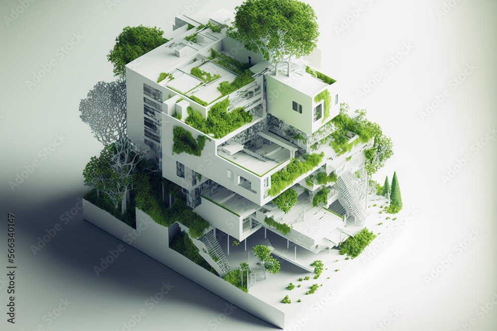 Plan d'architecture écologique et durable Stock Illustration | Adobe Stock