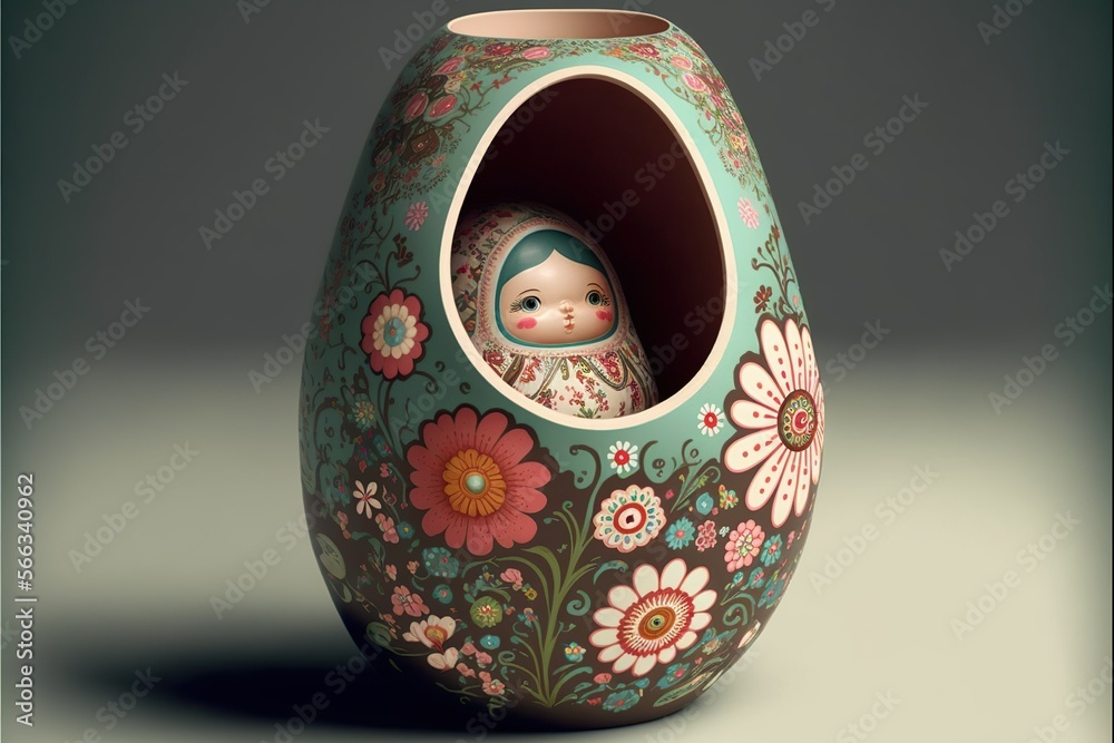 Pottery in matryoshka style, concept of Nesting Dolls and Russian Folk ...
