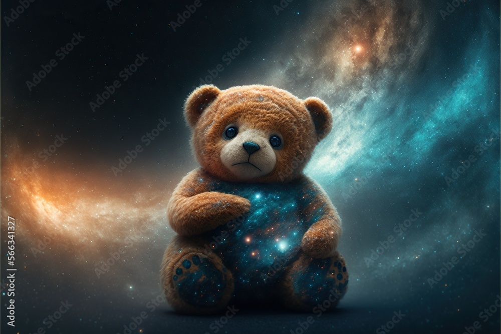 Spiral galaxy meets teddy bear, concept of Mystical and Whimsical ...