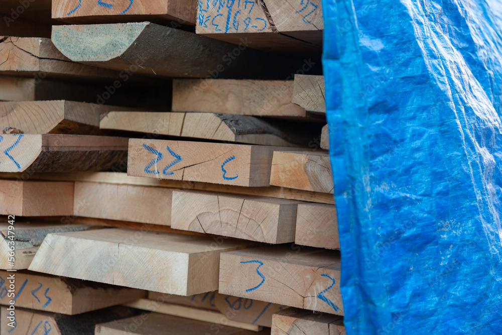 Wood processing. Joinery work. wooden furniture. Wood timber ...