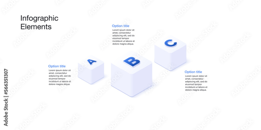 Business process chart infographics with 6 step cubes. Cubic corporate ...