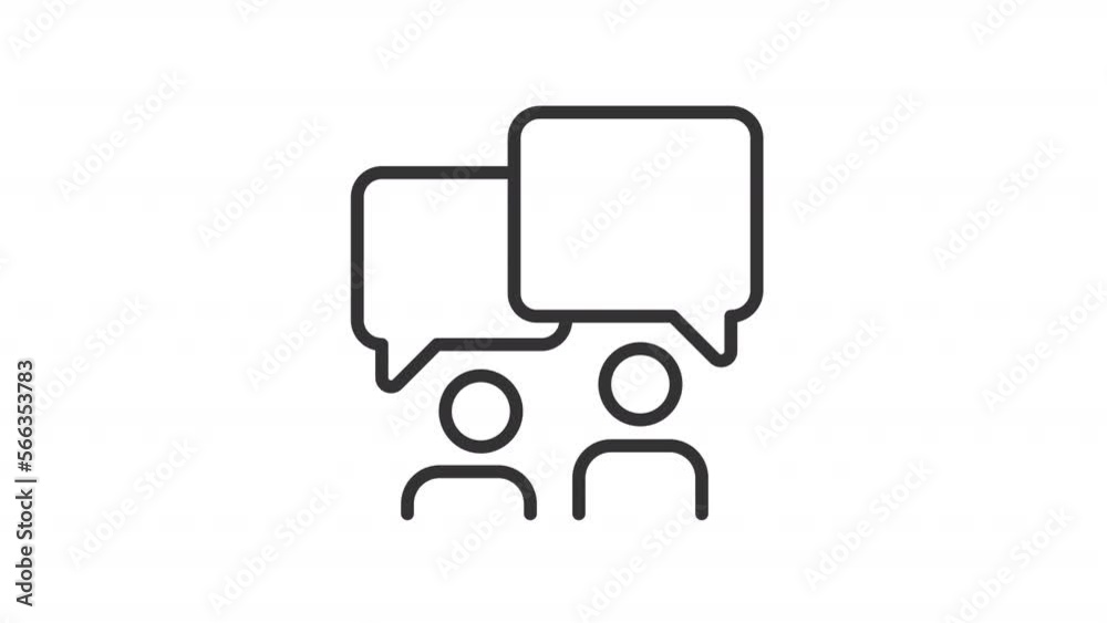Vidéo Stock Animated interaction linear icons. Group communication ...