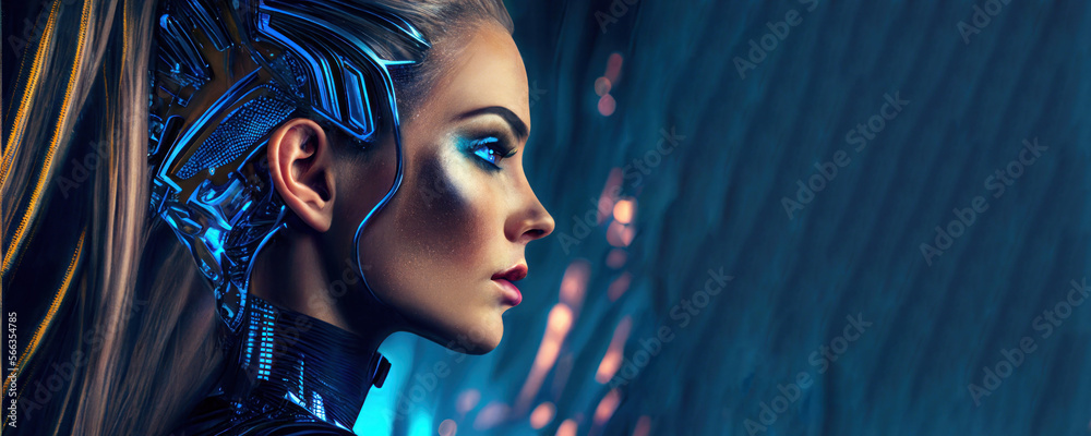 Futuristic AI Woman: The Evolution of AGI in a Digital World, Copy ...