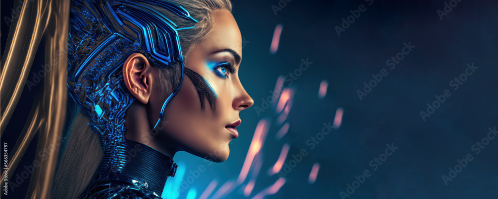 Futuristic AI Woman: The Evolution of AGI in a Digital World, Copy ...