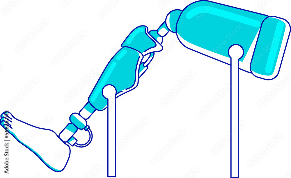 Prothesis device semi flat color raster element. Full sized object on ...
