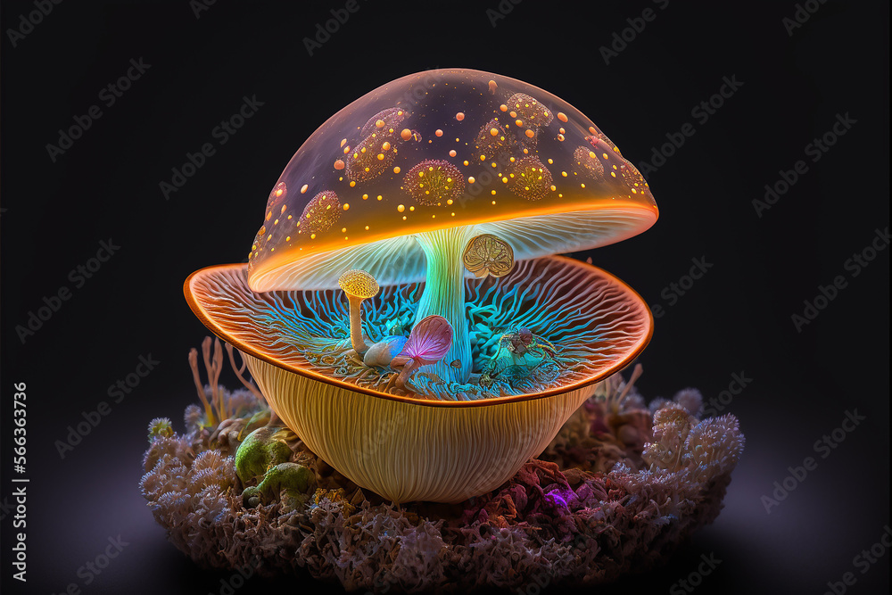 Imaginative Multi-Color illuminative Mushroom - Generative AI ...