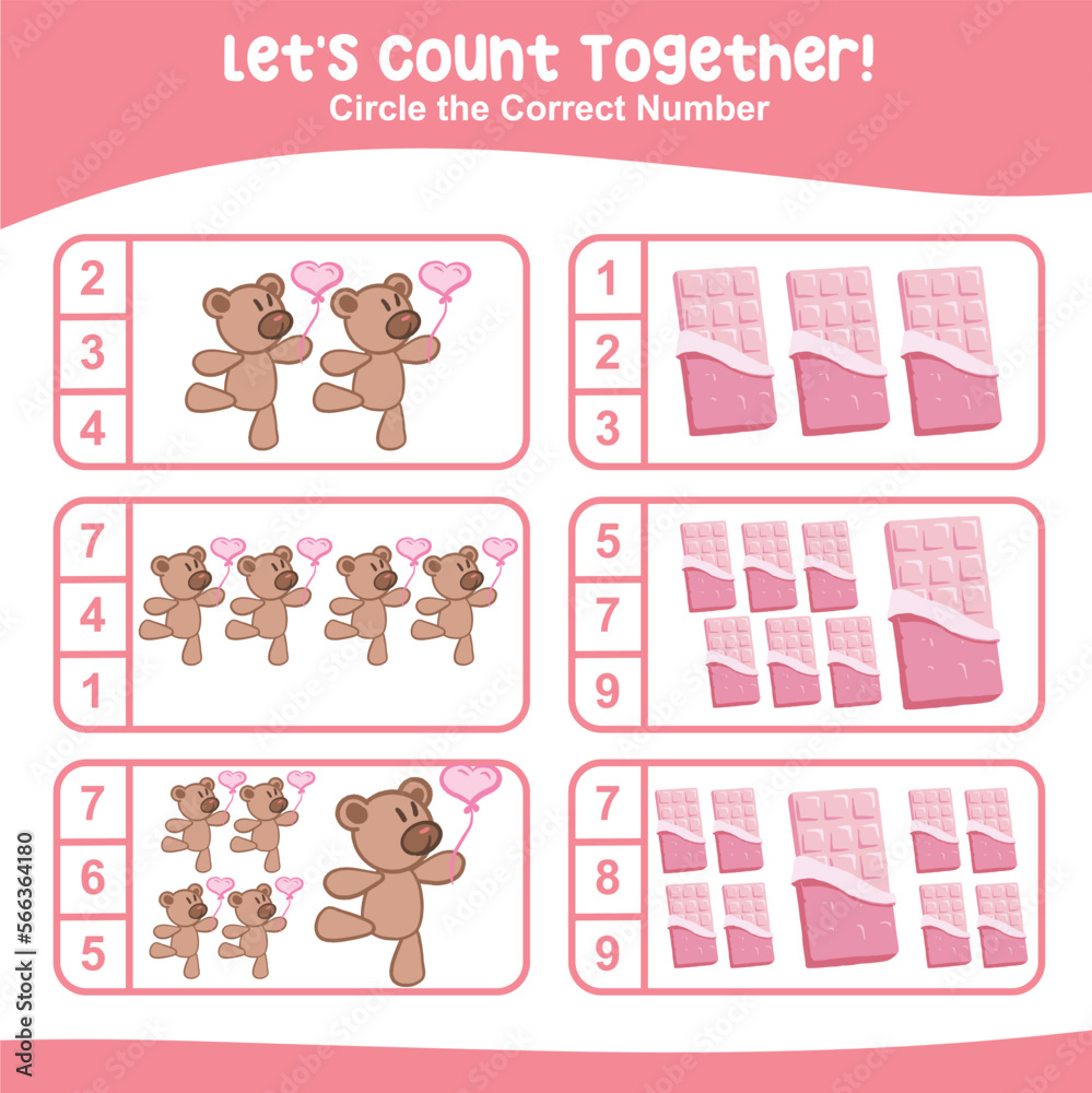 Let’s count together worksheet. Educational printable math worksheet ...