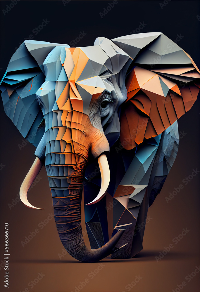 Geometric Elephant Background