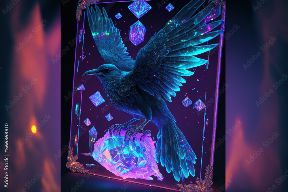 Neon Crystal Bird - Neon crystal animals series - Neon crystal bird ...