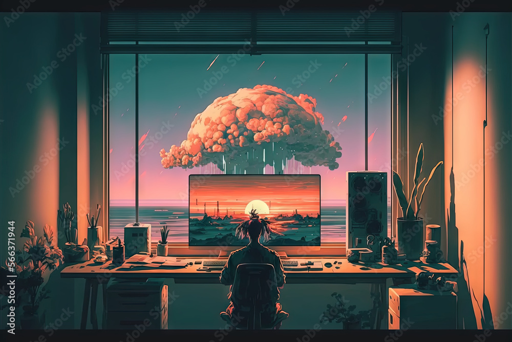 Nuclear fear art related Background - nuclear fear series - Atomic bomb ...