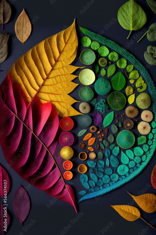 colorful leaves in a Fibonacci sequence - Fibonacci sequence series ...