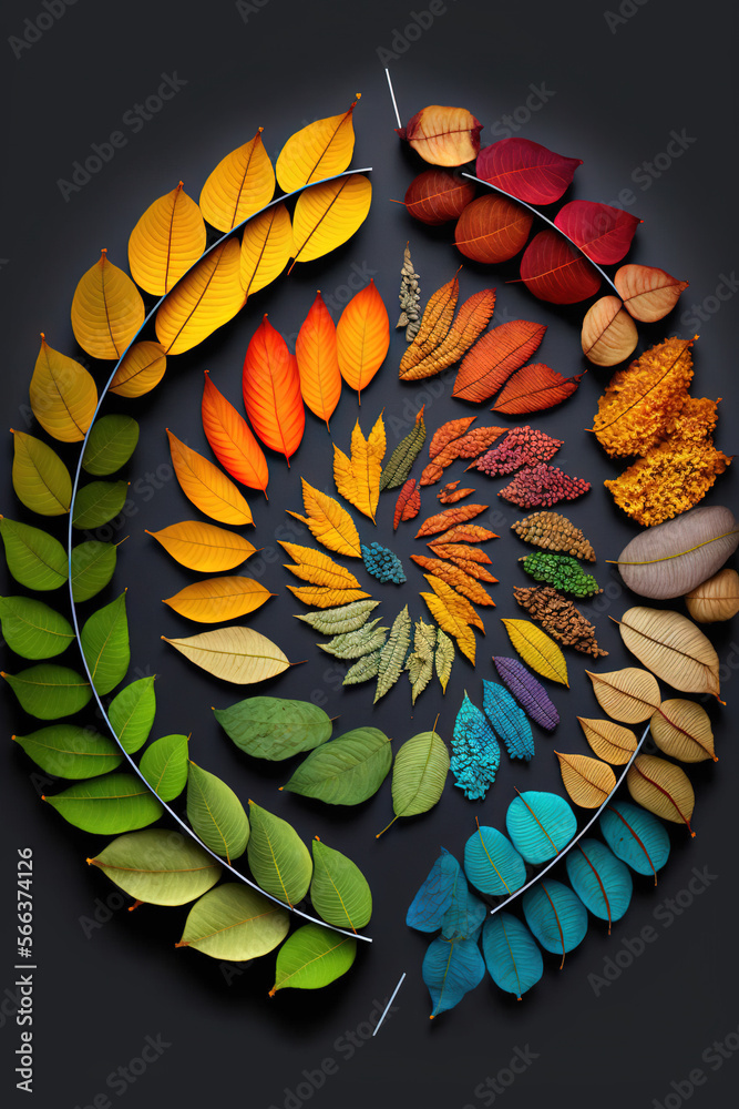 colorful leaves in a Fibonacci sequence - Fibonacci sequence series ...