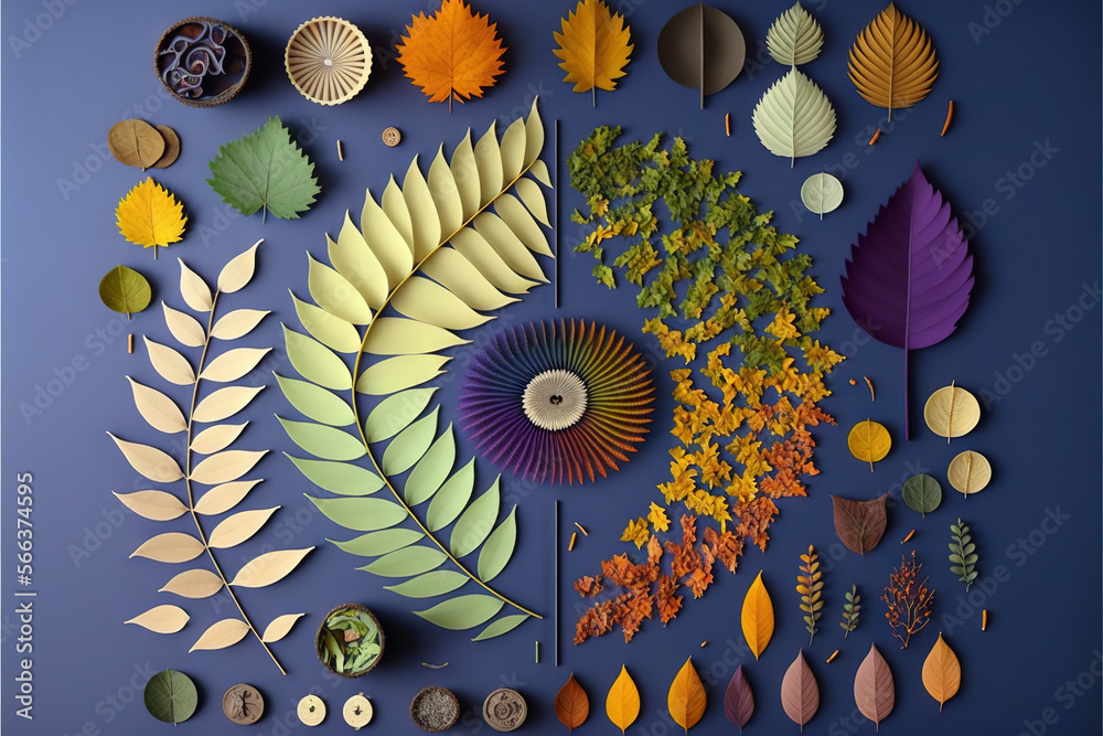 ภาพประกอบสต็อก colorful leaves in a Fibonacci sequence - Fibonacci ...
