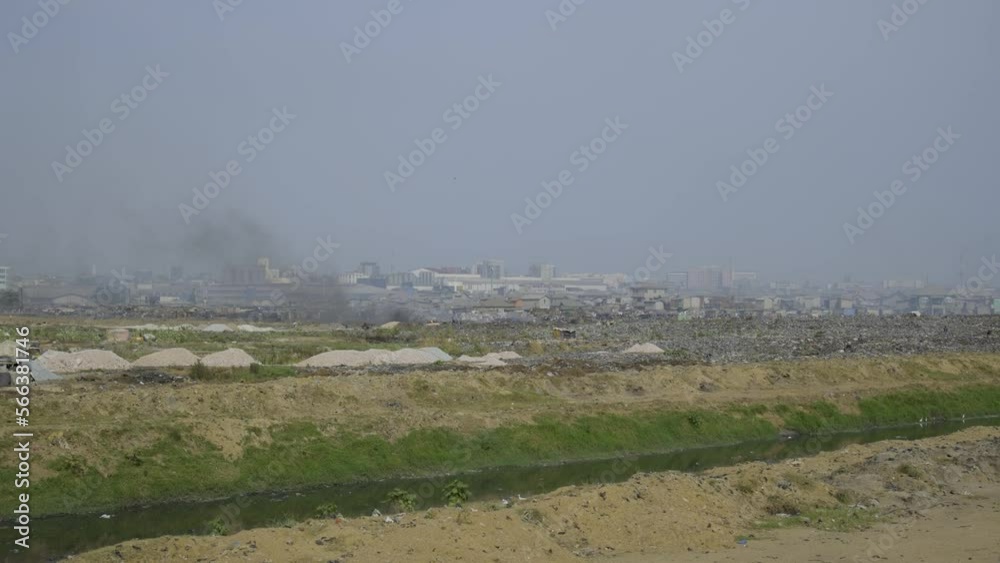 Ghana, Air pollution in the largest e-waste slum in West Africa Stock ...